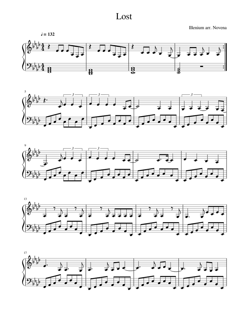 Lost by Illenium Sheet music for Piano (Solo) Easy | Musescore.com