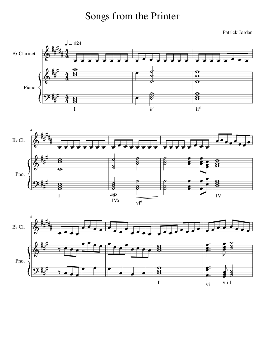 Songs from the Printer Sheet music for Piano, Clarinet in b-flat (Mixed ...