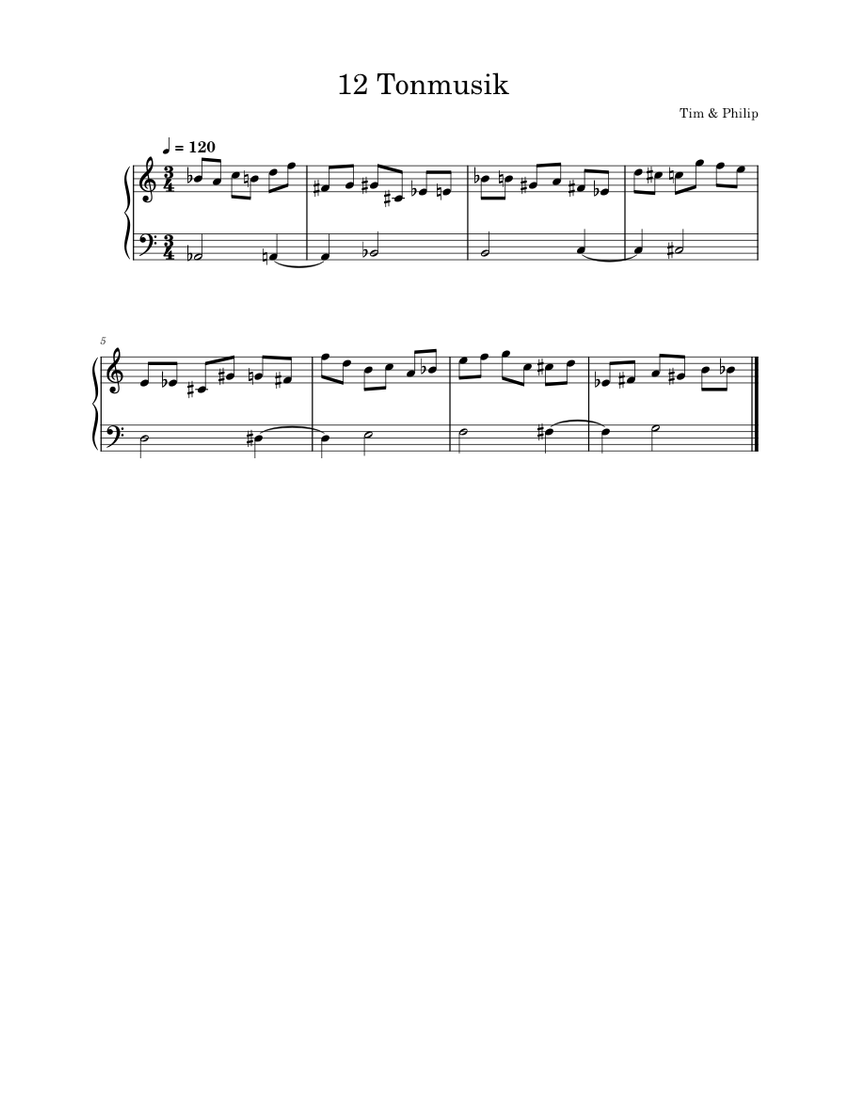 12 Note Music inspired by Schönberg Sheet Music for Piano (Solo) easy ...