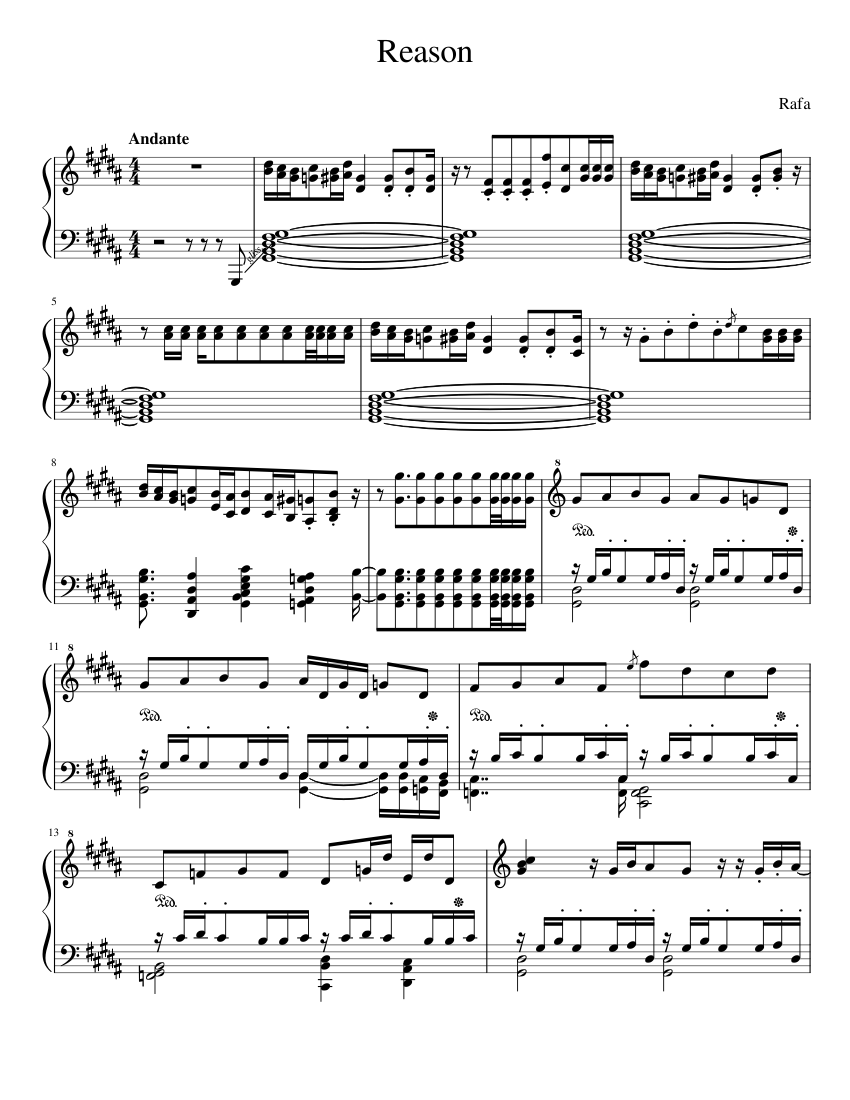 Reason Sheet music for Piano (Solo) | Musescore.com