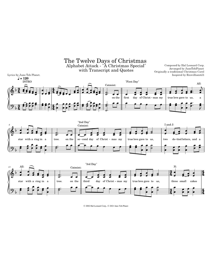 Twelve Days Of Christmas – Misc Christmas The Twelve Days of Christmas ...