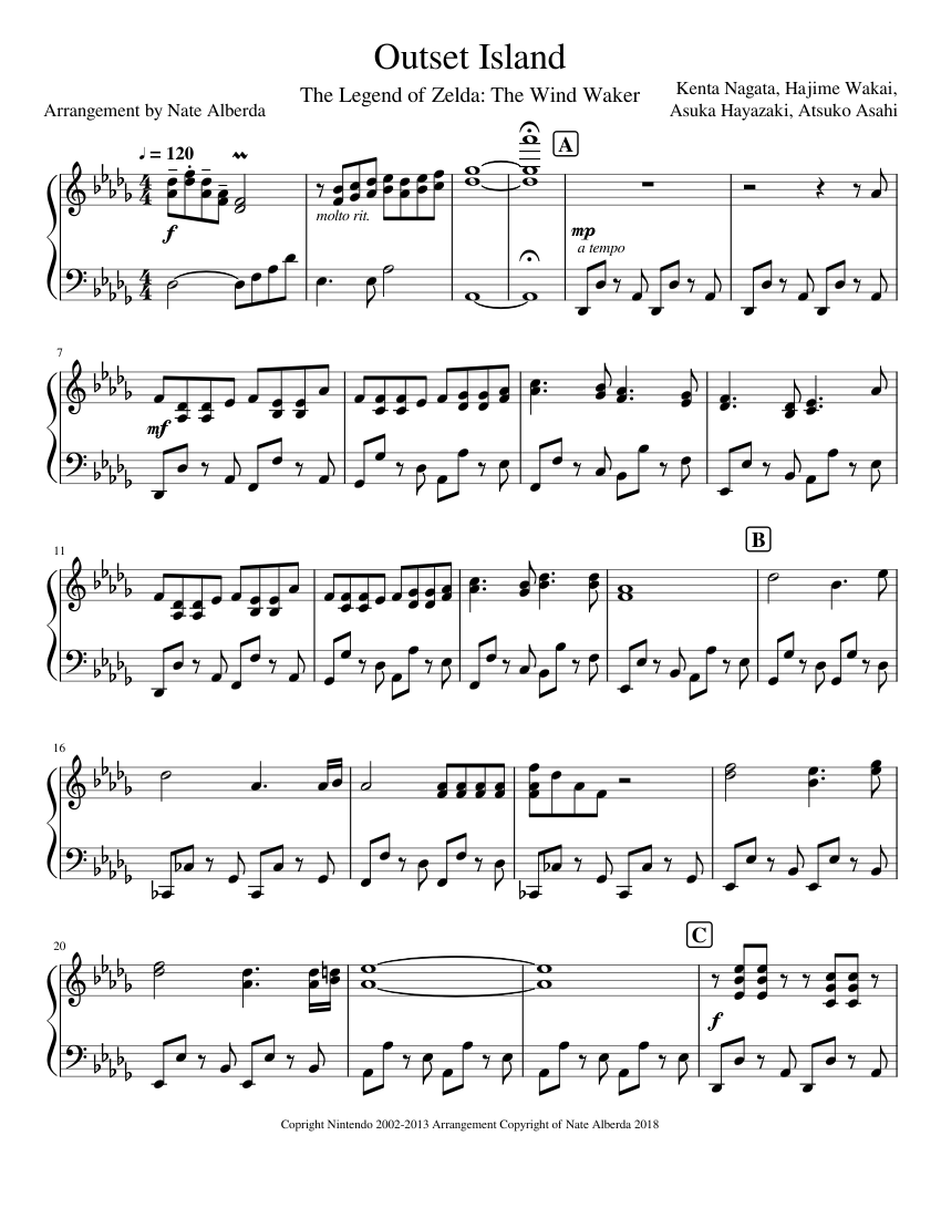 Outset_Island Sheet music for Piano (Solo) | Musescore.com