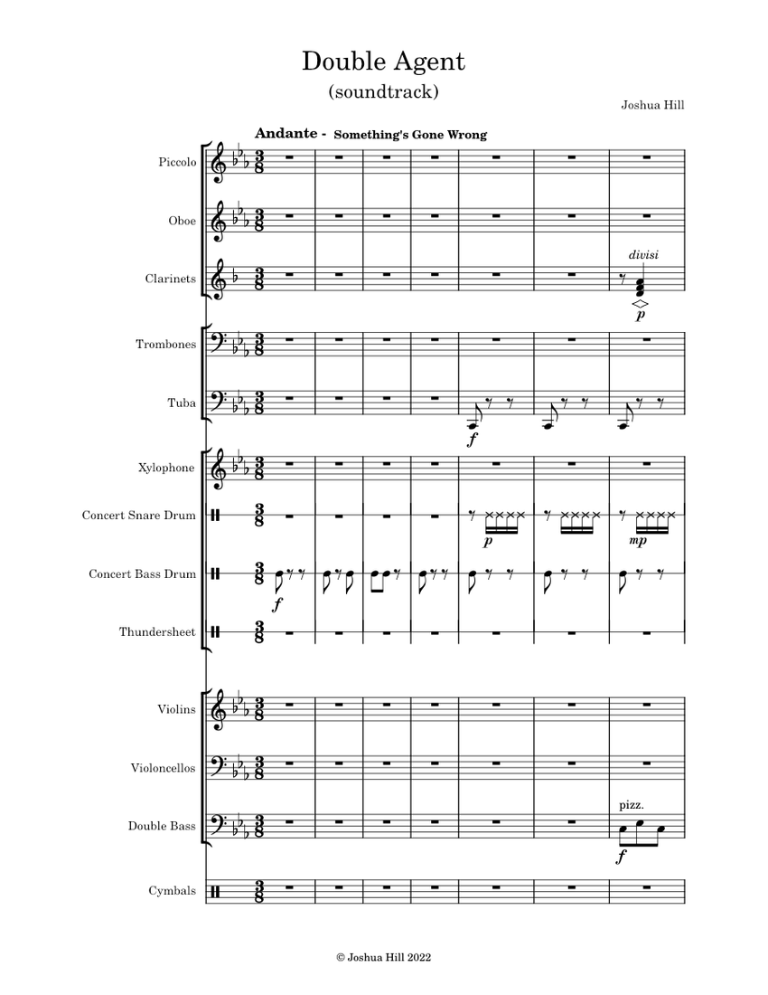 Double Agent Sheet Music for Trombone, Tuba, Flute piccolo, Oboe & more ...