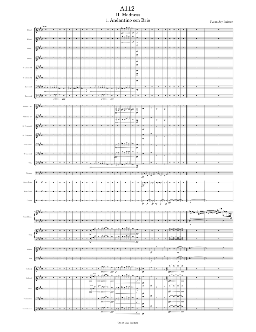 A112 - II. Madness i. Andantino con Brio - Tyson Jay Palmer Sheet Music ...