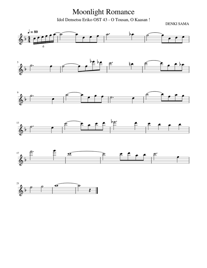 Moonlight Romance - DENKI SAMA Sheet music for Strings group (Solo ...