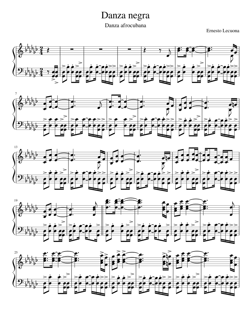 Danza_negra_ Sheet Music for Piano (Solo) | MuseScore.com