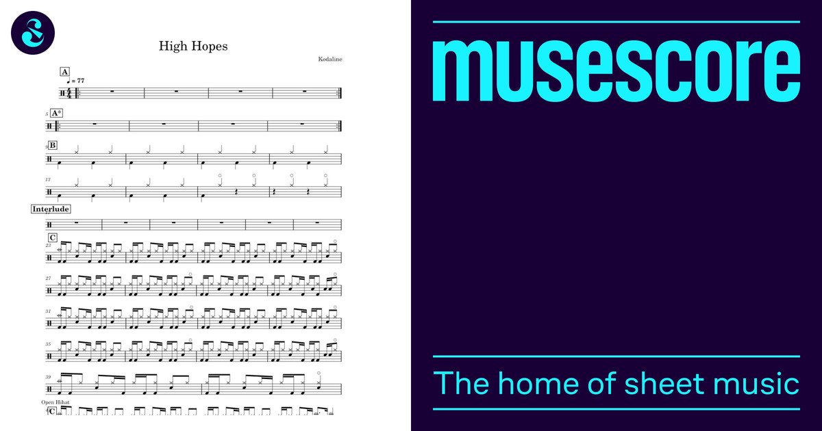 High hopes – Kodaline high hopes Sheet music for Drum group (Drum Corps ...