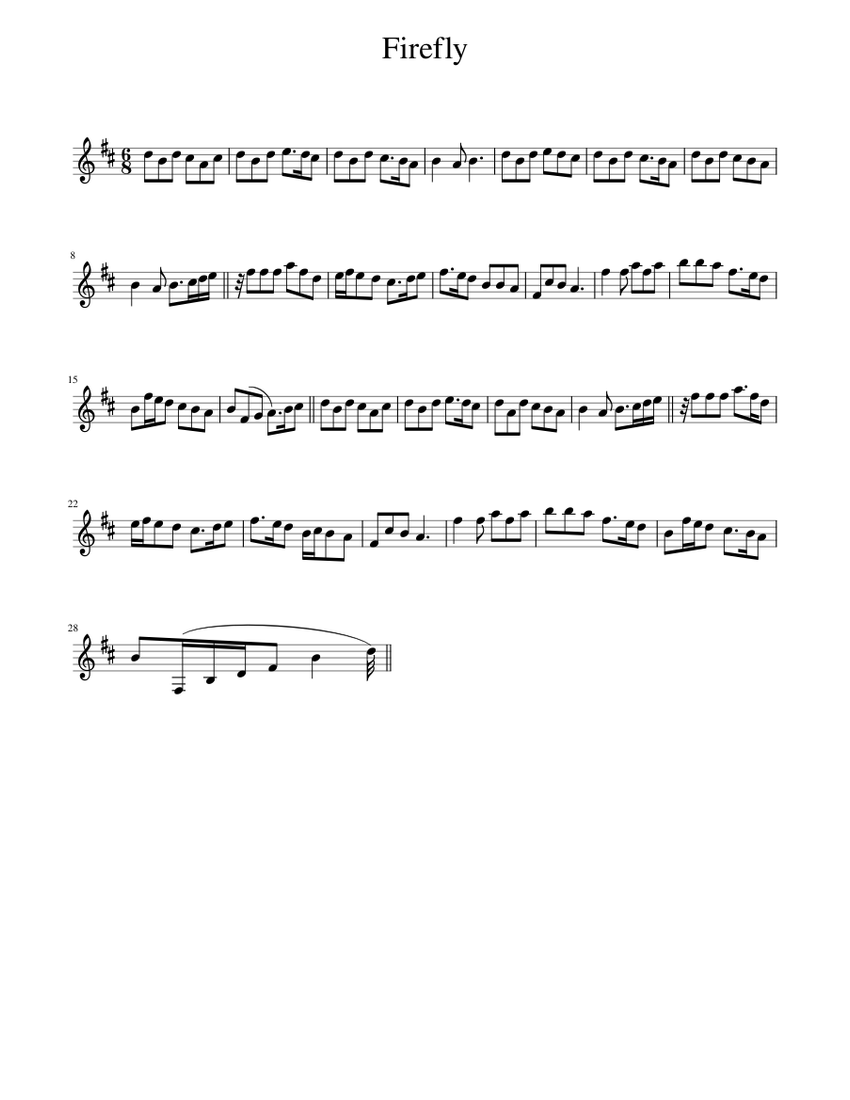 Firefly Sheet music for Piano (Solo) Easy | Musescore.com