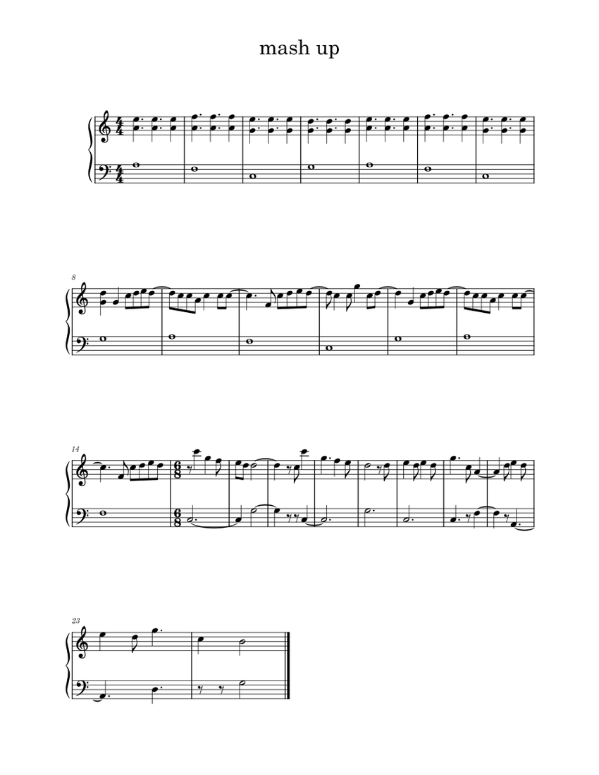 mash up Sheet music for Piano (Solo) | Musescore.com