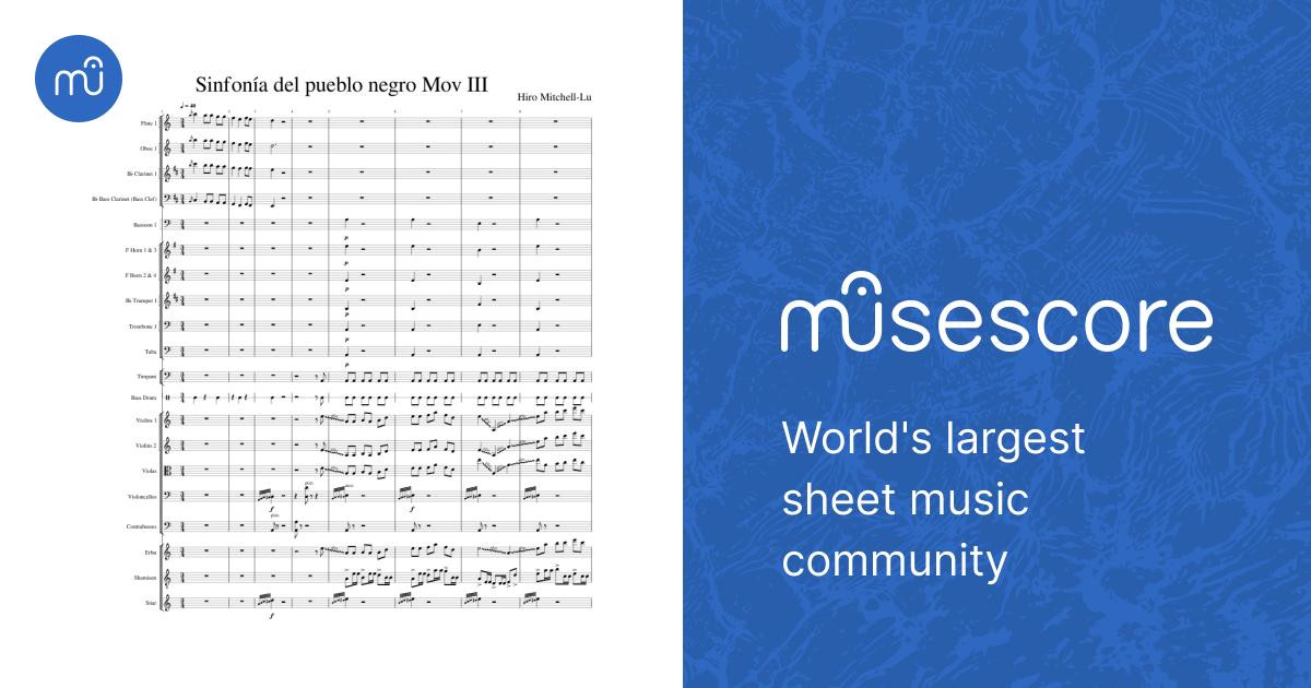 Sinfonía del Pueblo Negro Mov III Sheet music for Trombone, Tuba, Flute ...