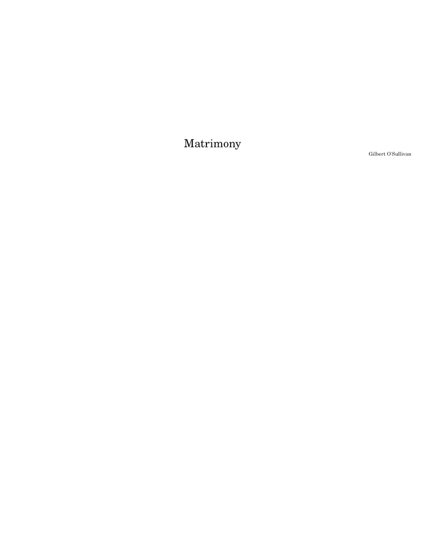 Matrimony Sheet Music for Trombone, Euphonium, Tuba, Flute & more ...