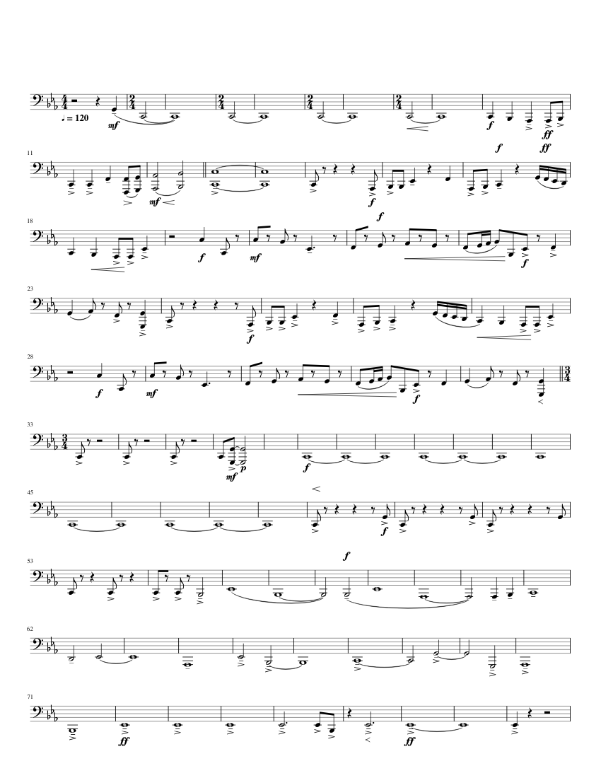 Fanfare tuba Sheet music for Tuba (Solo) | Musescore.com