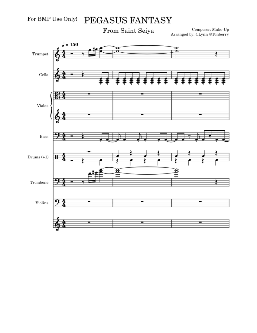 CLYNN_-_(Trio-Sept)_Saint_Seiya_-_Pegasus_Fantasy Sheet music for Piano ...