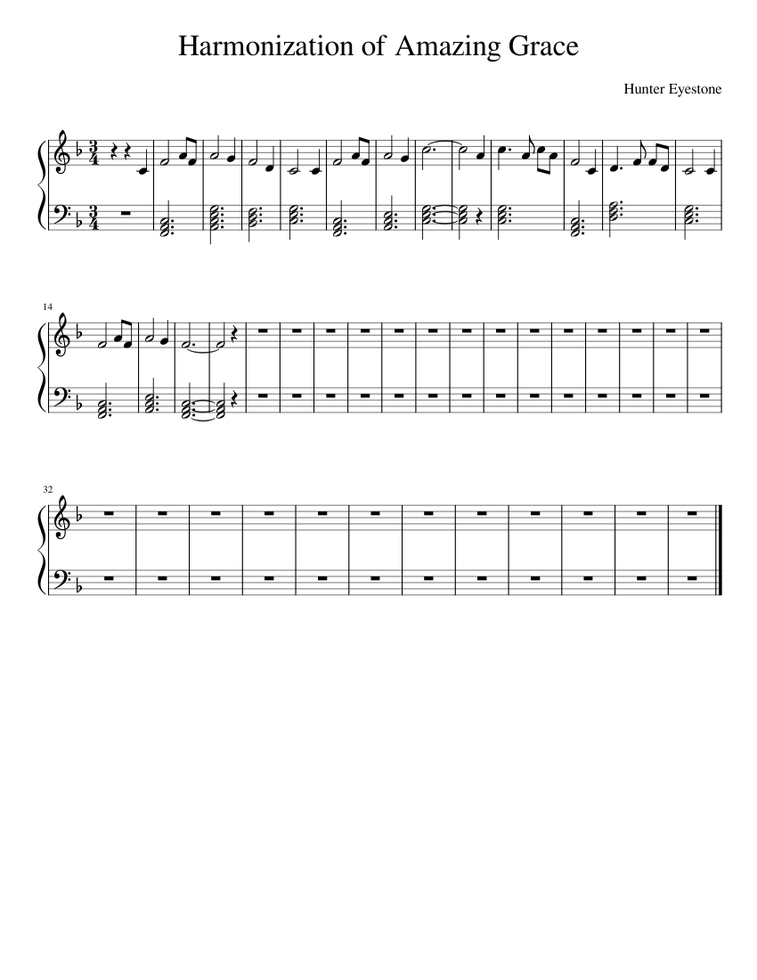 amazing grace harmonization