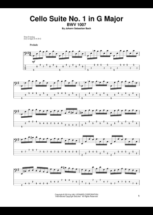 Cello Suite No.1 in G Major BWV 1007 for Treble Clef Instrument ...