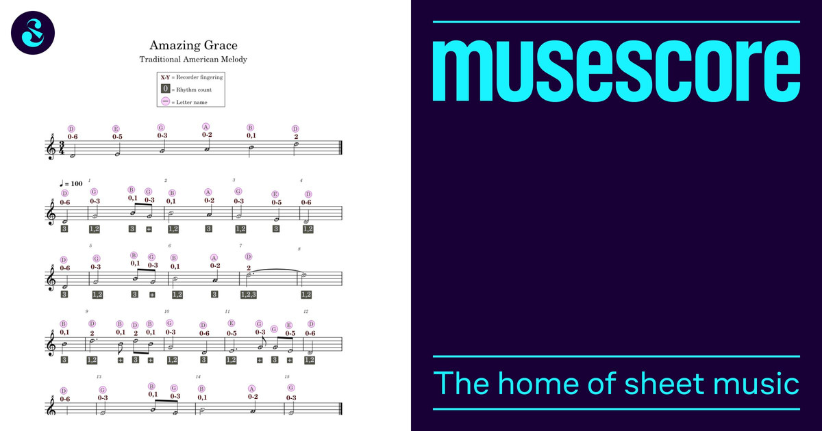 Amazing Grace – Trad. American Sheet music for Recorder (Solo ...