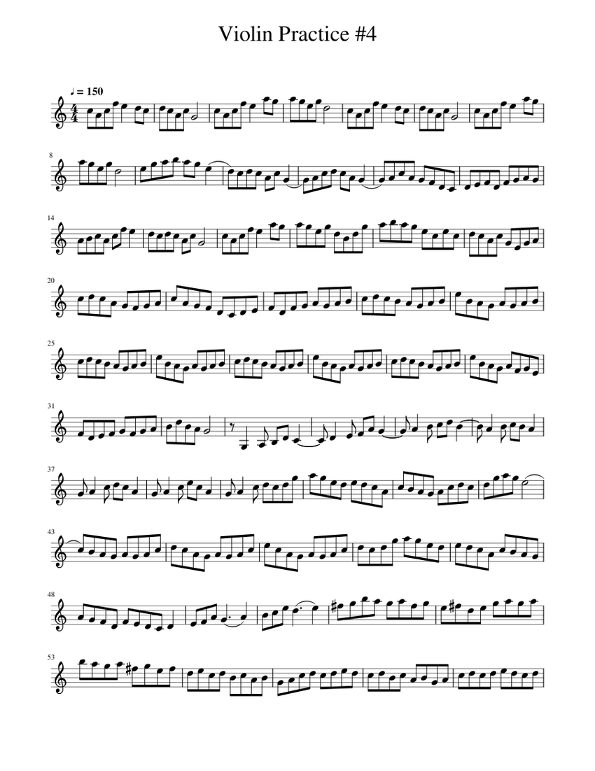 Violin Practice #4 Sheet Music for Violin (Solo) | MuseScore.com