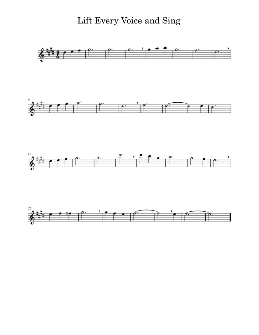 Lift every voice and sing saxophone EM Sheet music for Piano (Solo ...