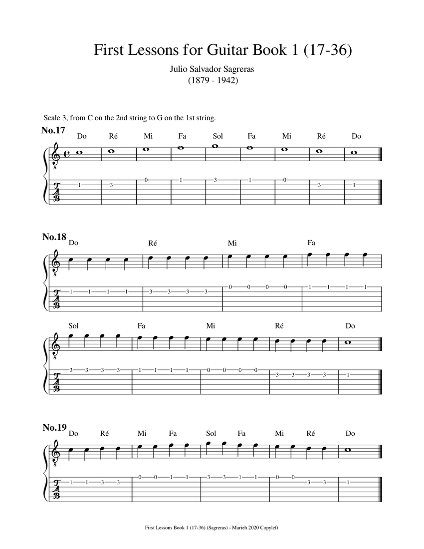 First Lessons Book 1 (17-36) - Sagreras, Julio Salvador (1879 - 1942 ...