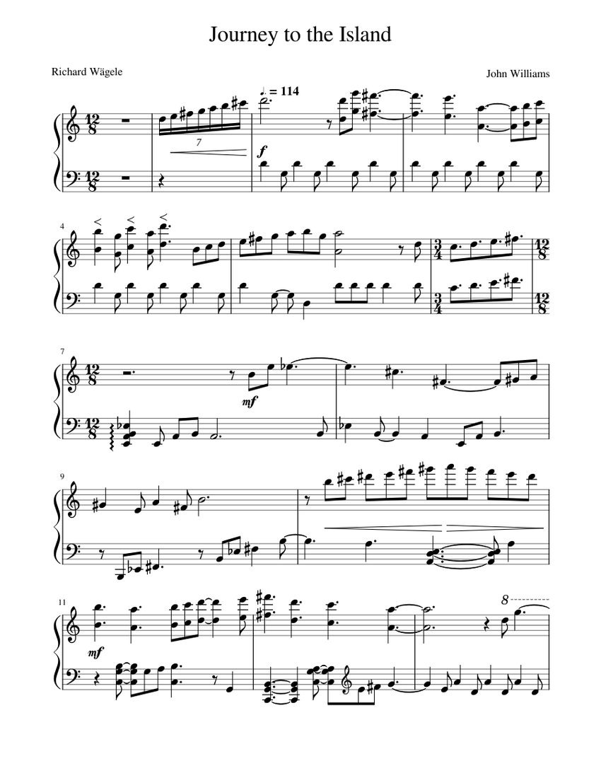 Jurassic Park - Journey to the Island Sheet Music for Piano (Solo ...