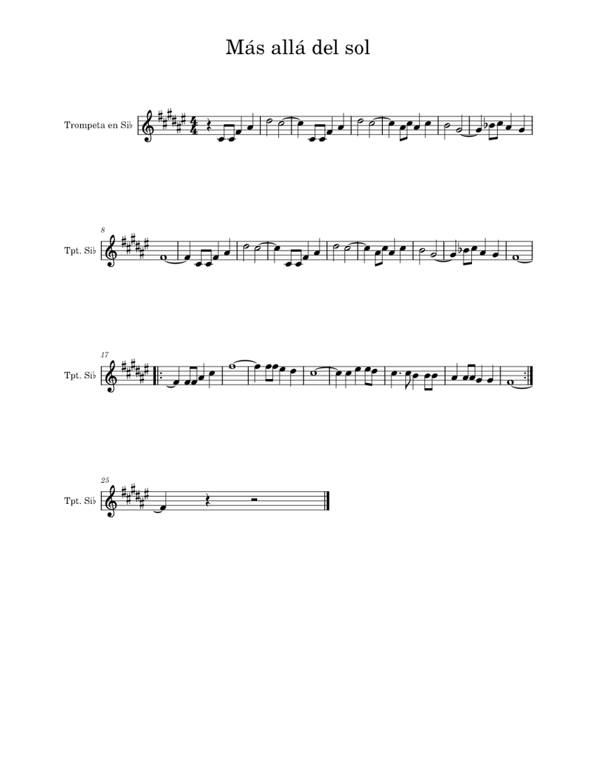 Más Allá Del Sol – Misc Praise Songs Más allá del sol Sheet music for ...