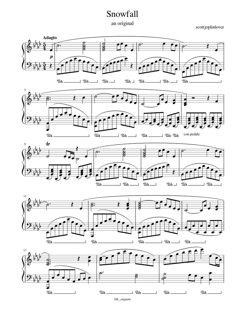 Snowfall - an original Sheet Music for Piano (Solo) | MuseScore.com