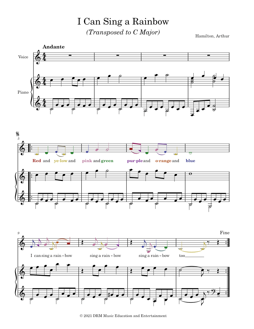 I Can Sing a Rainbow Sheet music for Piano, Vocals (Piano-Voice ...