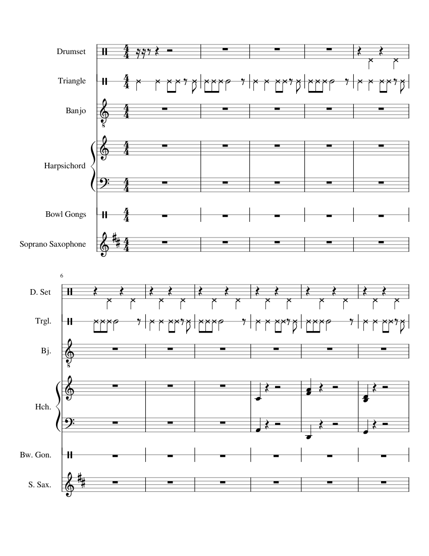 RTrack1 Sheet music for Harpsichord, Drum group, Saxophone soprano ...
