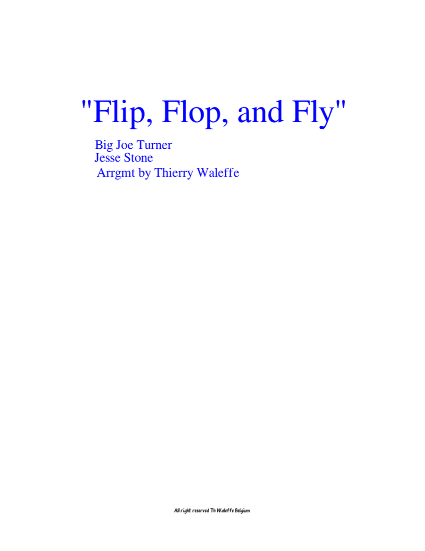 flip, flop and fly Sheet Music for Piano, Trombone, Organ, Trombone ...