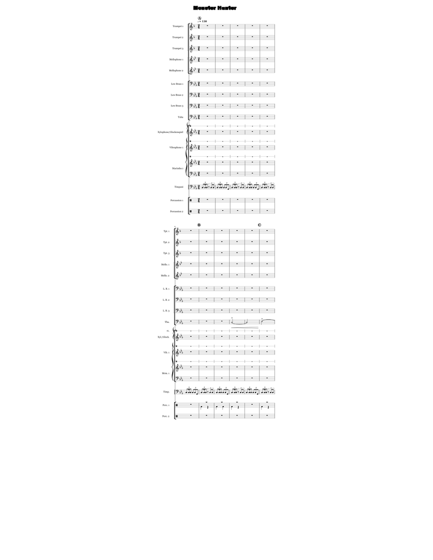 Monster_Hunter Sheet music for Trombone, Euphonium, Tuba, Mellophone ...