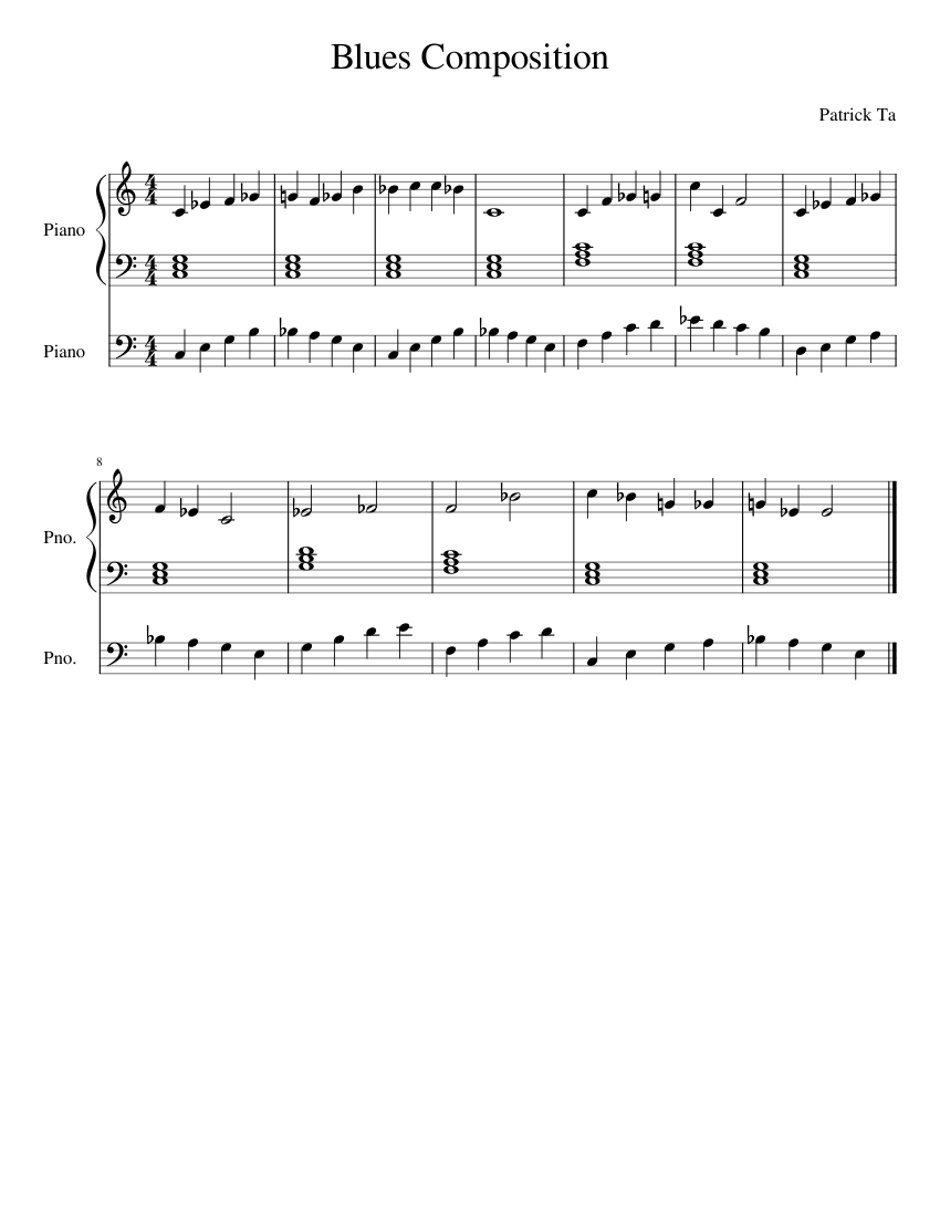 Blues Composition Sheet music for Piano (Piano Duo) | Musescore.com