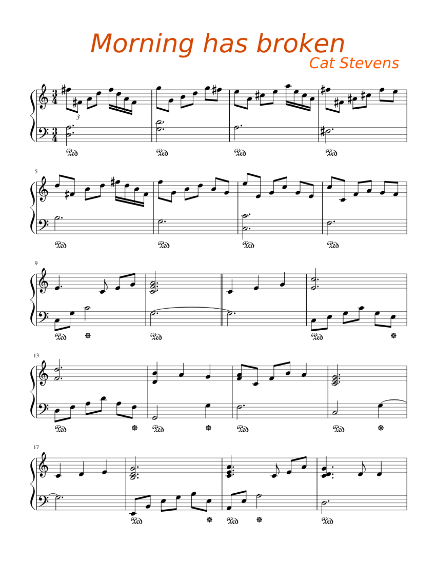 Morning has broken Sheet Music for Piano (Solo) easy | MuseScore.com
