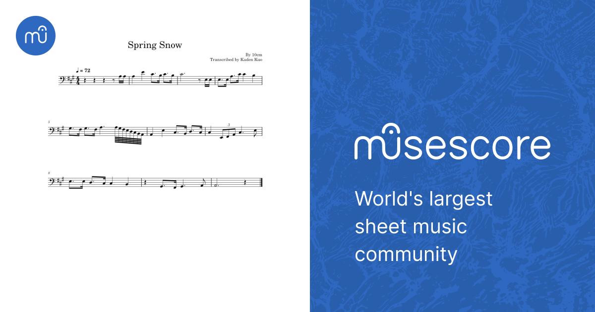 Spring Snow Theme – 10cm Sheet music for Cello (Solo) | Musescore.com