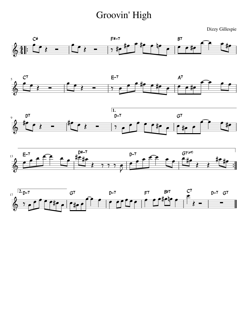 Groovin_High Sheet music for Piano (Solo) Easy | Musescore.com