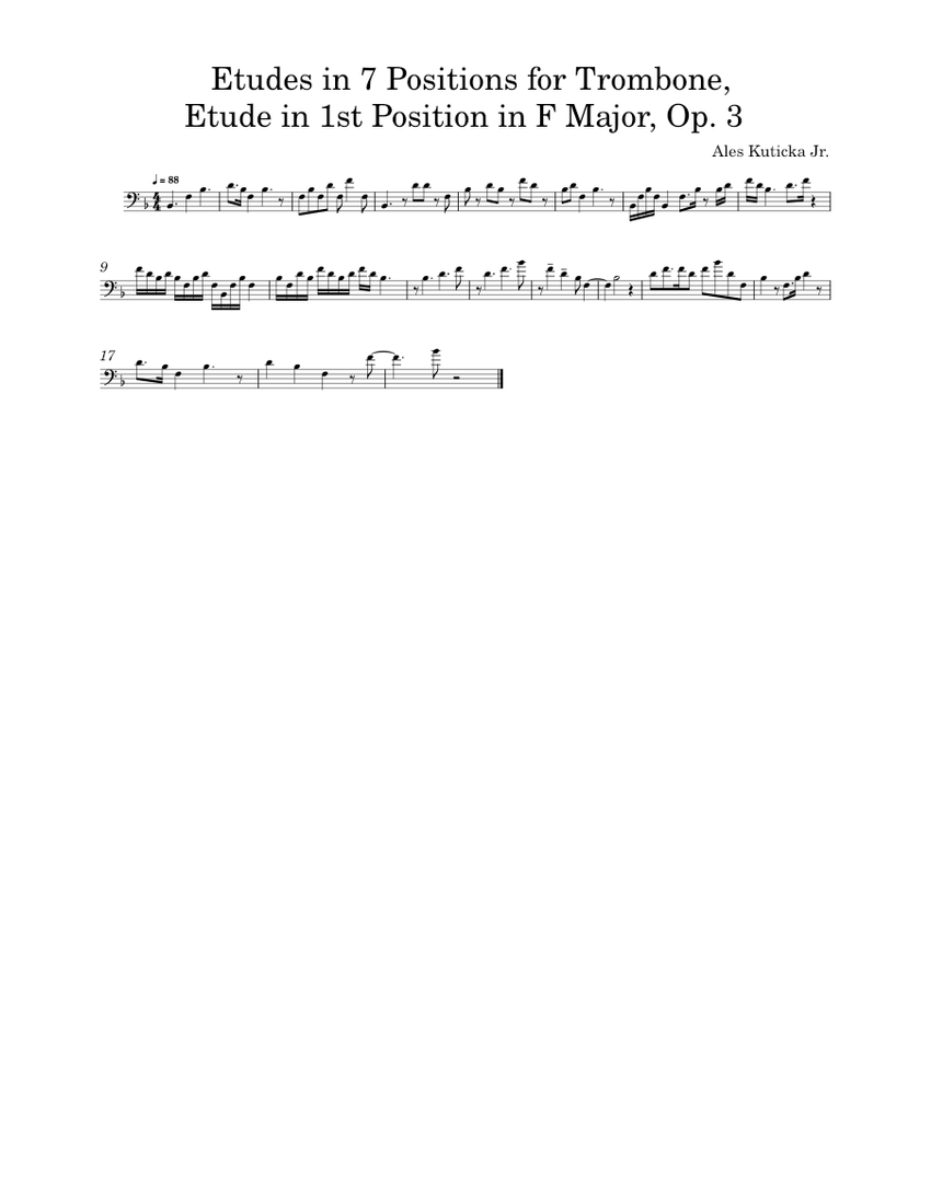 Etude in 1st Position Sheet music for Trombone (Solo) | Musescore.com