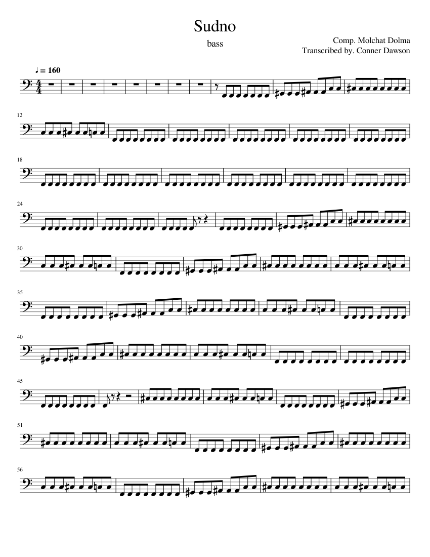 Sudno(Bass) Sheet Music for Bass guitar (Solo) | MuseScore.com