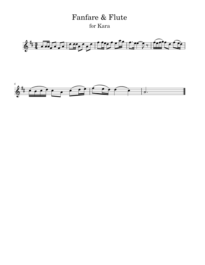 Fanfare & Flute - For Kara Sheet music for Flute (Solo) | Musescore.com