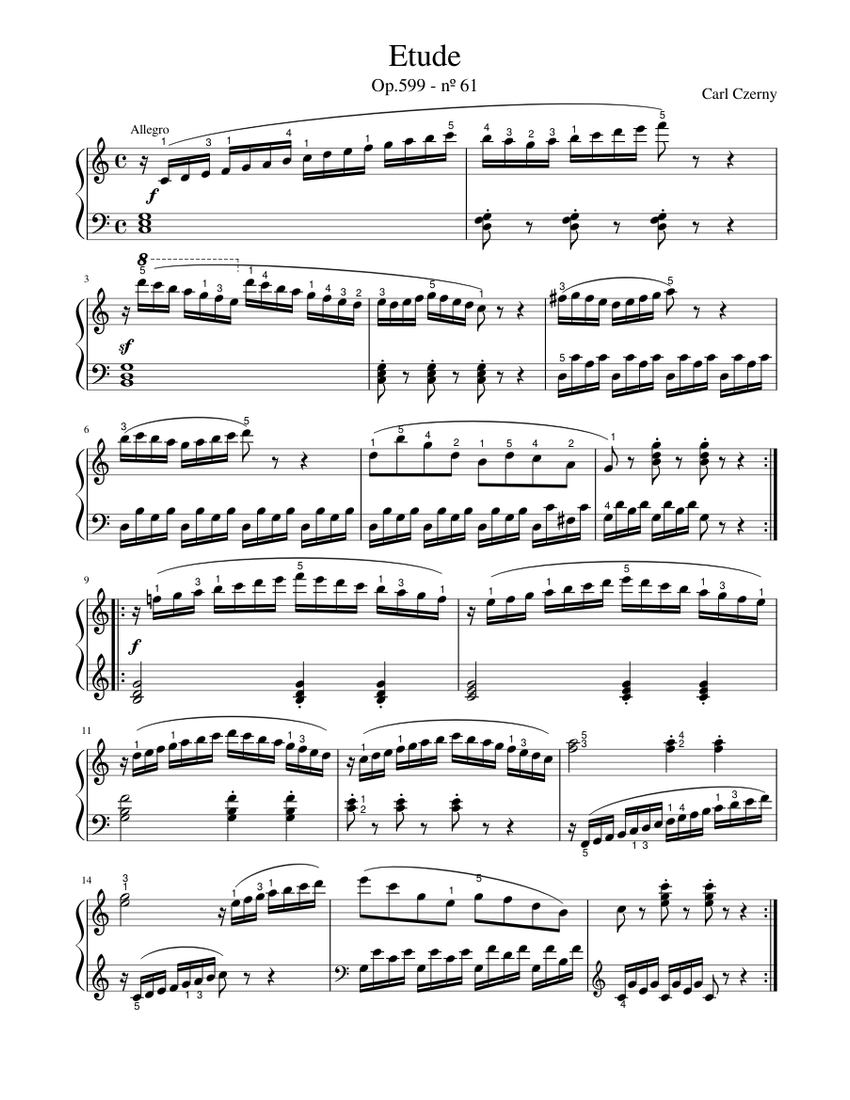 Etude Sheet Music for Piano (Solo) | MuseScore.com