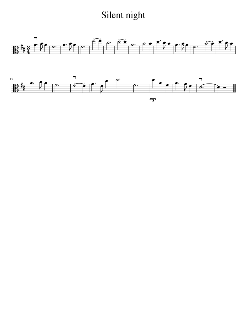 Silent night Sheet music for Viola (Solo) | Musescore.com