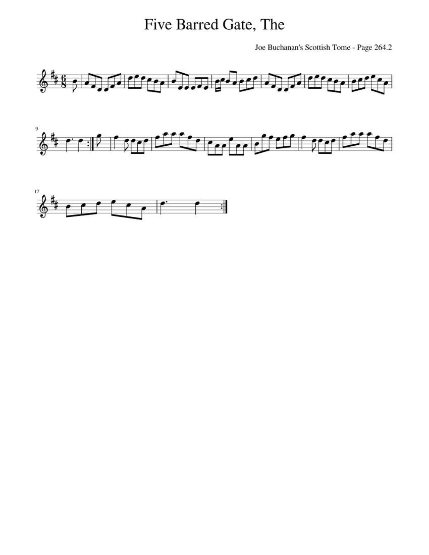 The Five Barred Gate Sheet music for Piano (Solo) Easy | Musescore.com