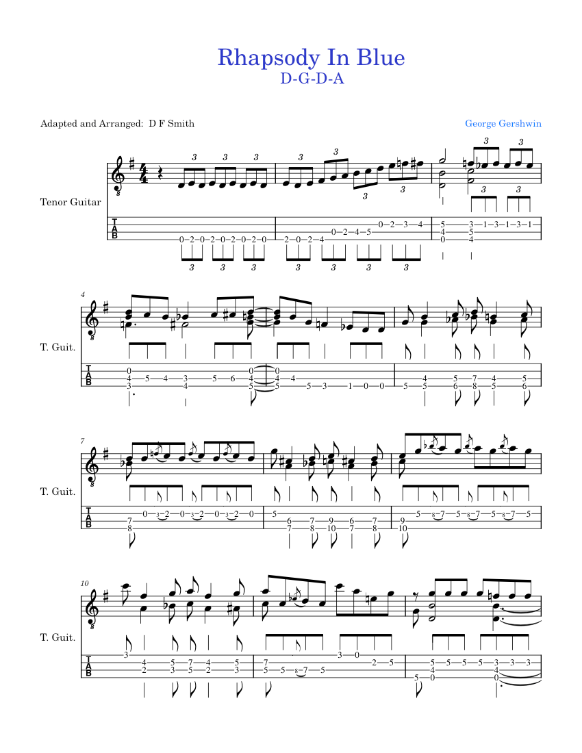 Rhapsody in blue – George Gershwin Sheet Music and Tab with Chords for ...