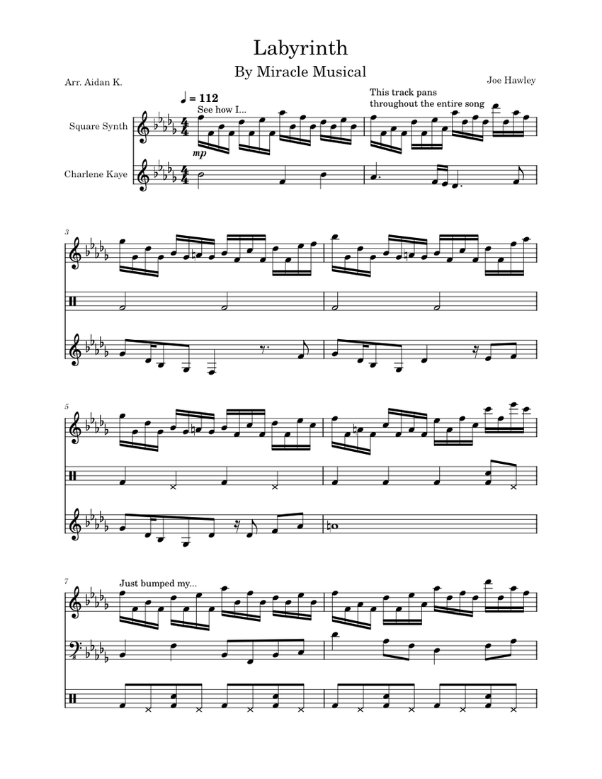 Labyrinth – Miracle Musical (ミラクルミュージカル) Sheet Music for Piano, Vocals ...