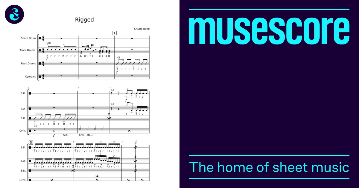 Rigged Sheet Music for Tuba, Synthesizer, Trumpet other (Marching Band ...