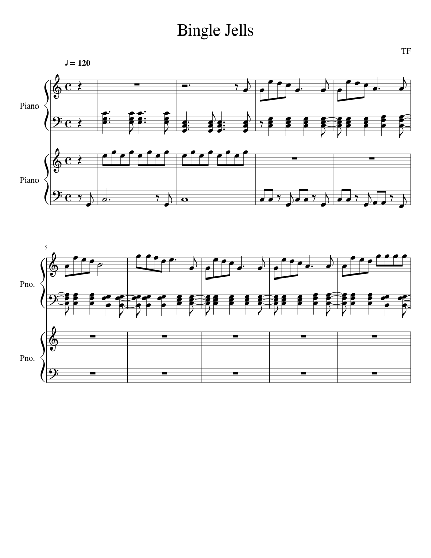 Bingle Jells Sheet music for Piano (Piano Duo) | Musescore.com