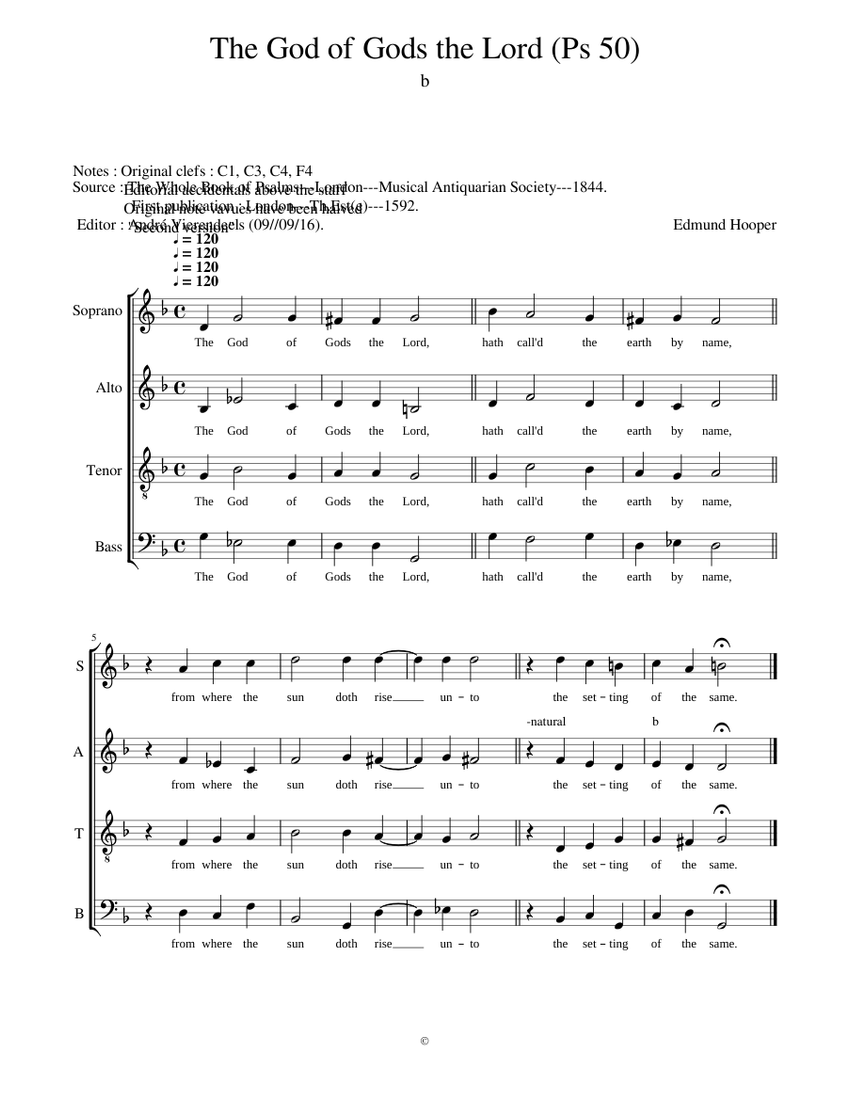 The God of Gods - Edmund Hooper - piano tutorial