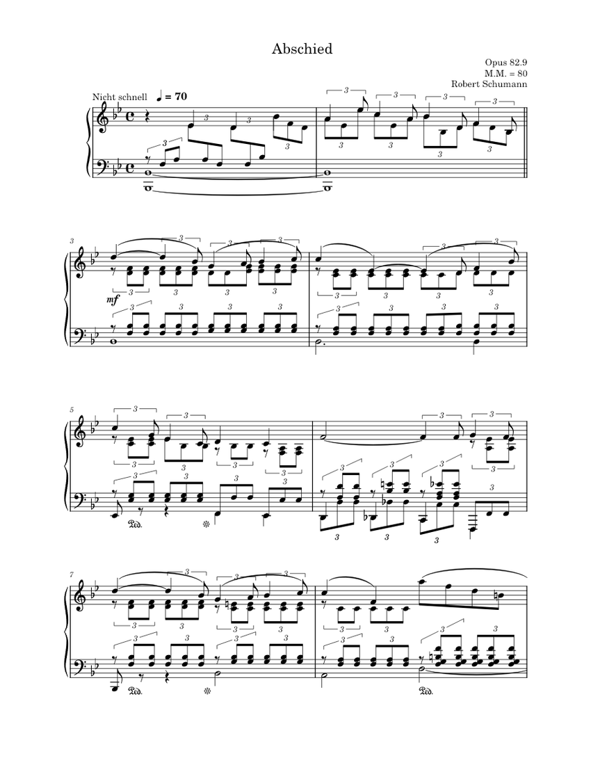 Waldszenen, Op.82 – Robert Schumann Waldszenen, Abschied, Opus 82 Nr. 9 ...