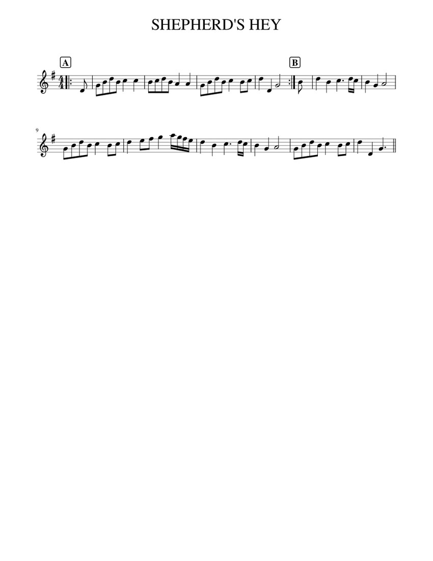 SHEPHERD'S HEY Sheet music for Piano (Solo) Easy | Musescore.com