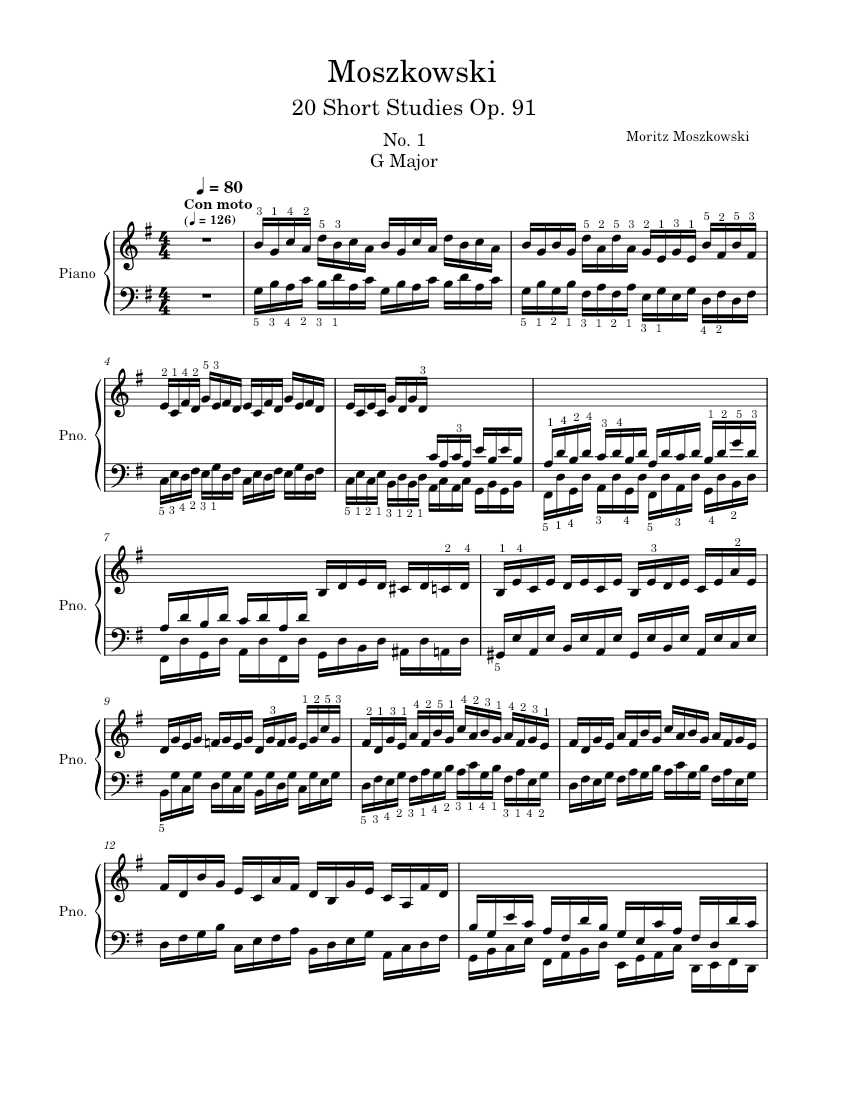 Moszkowski Op 91 Sheet Music for Piano (Solo) | MuseScore.com