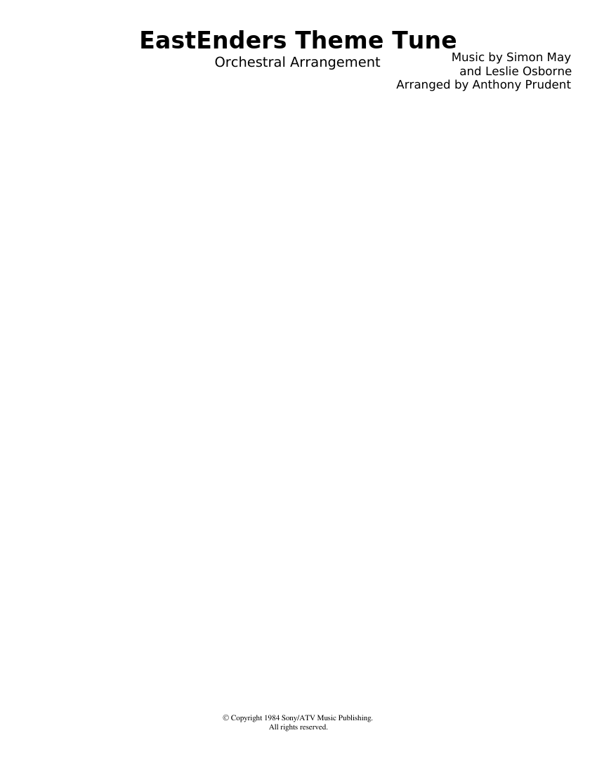 EastEnders Theme Tune Sheet Music for Piano, Trombone, Tuba, Trombone ...