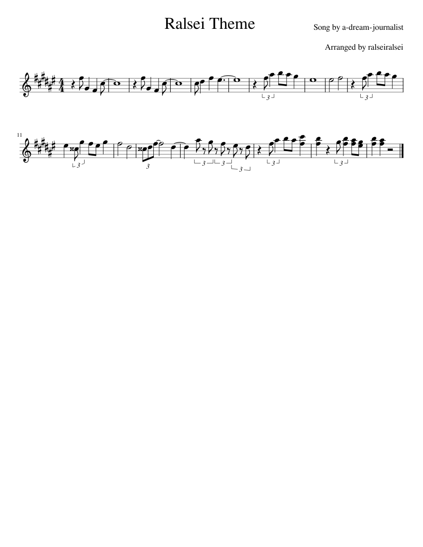 Ralsei's Theme Sheet Music for Piano (Solo) Easy | MuseScore.com